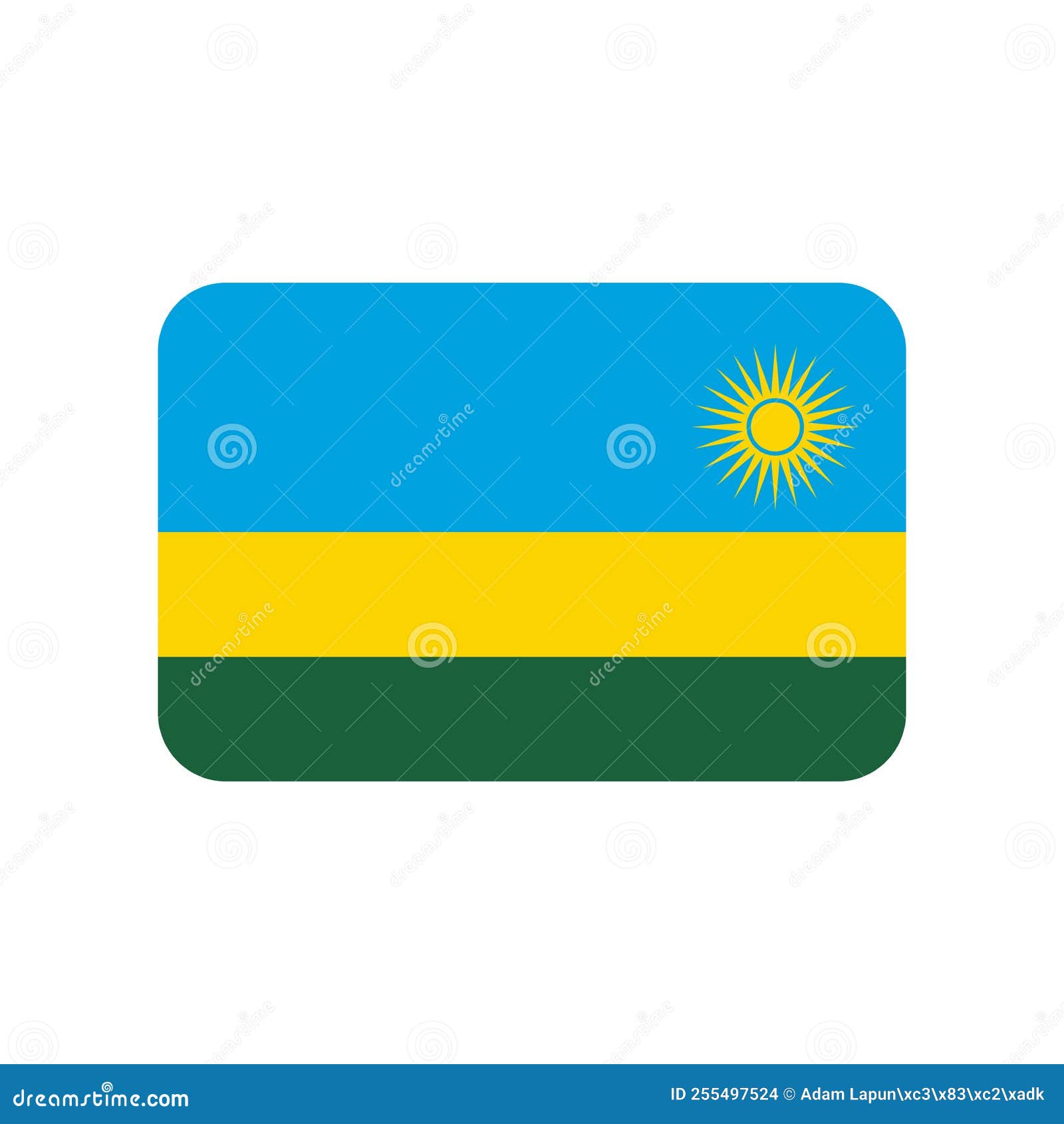 Rwanda Vector Flag Isolated on White Background Stock Vector ...