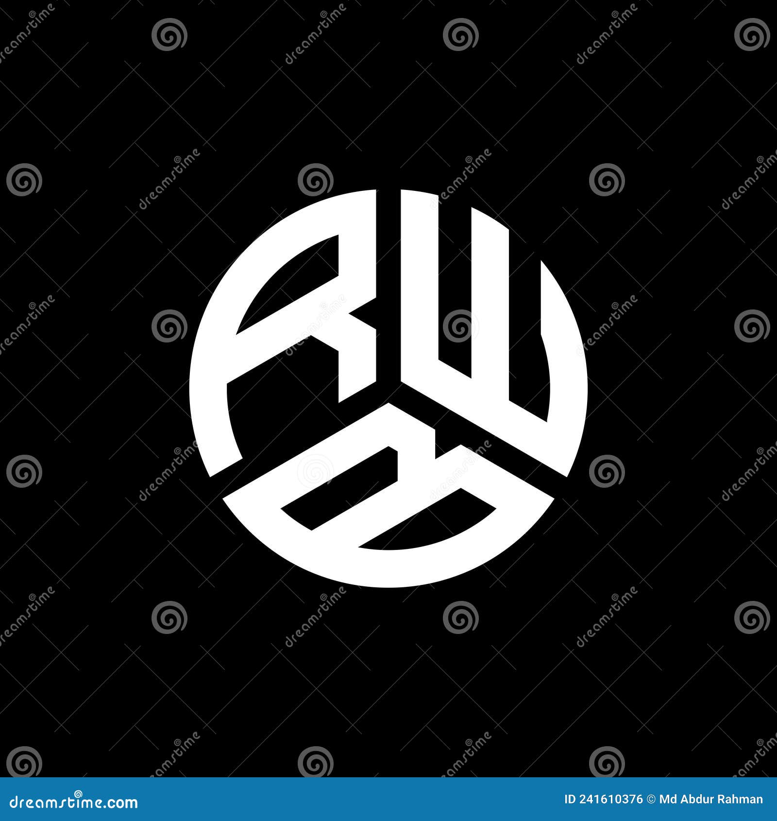 RWB Letter Logo Design On Black Background. RWB Creative Initials ...