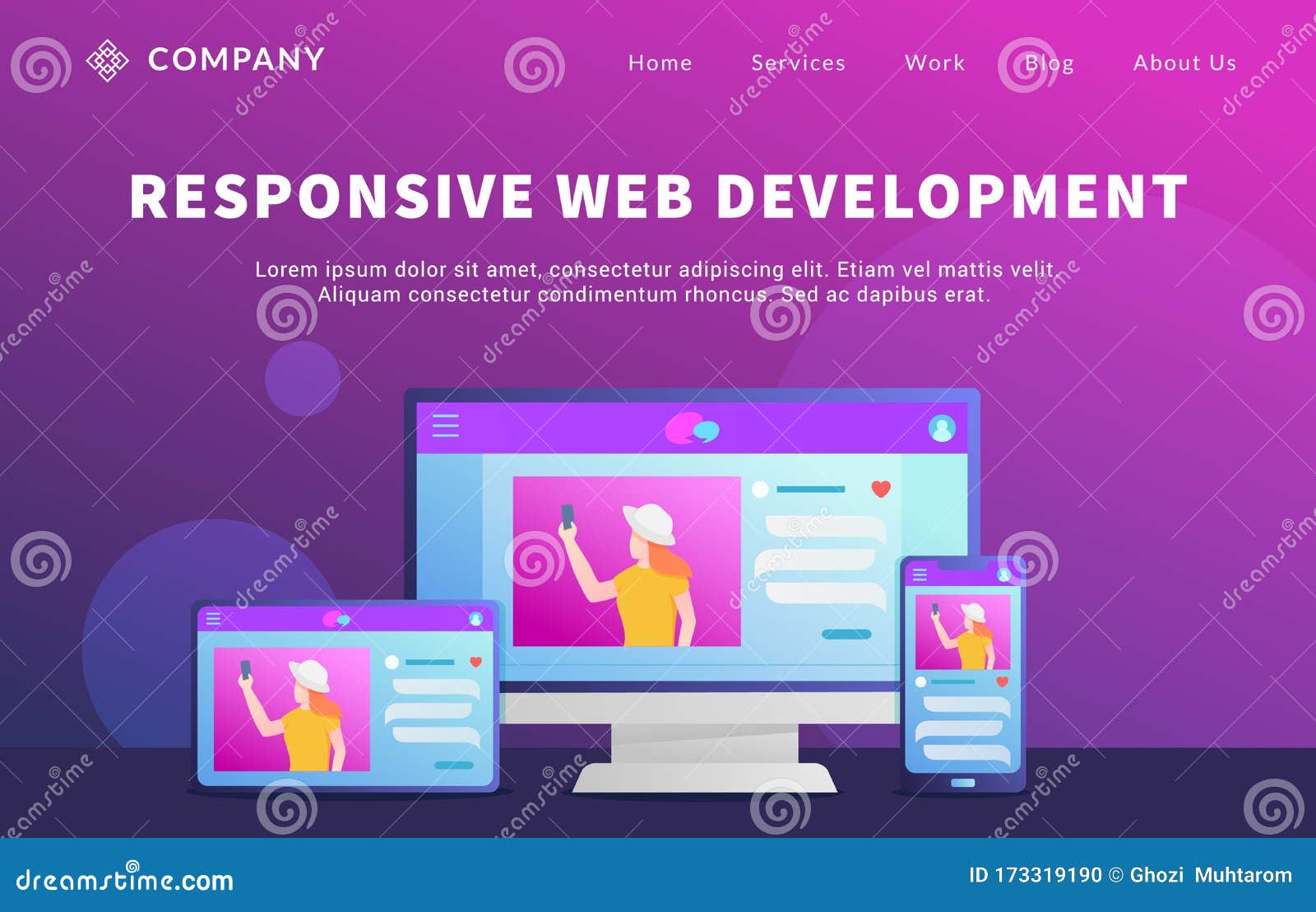 Rwd Responsive Website Development Concept with Various Computer ...