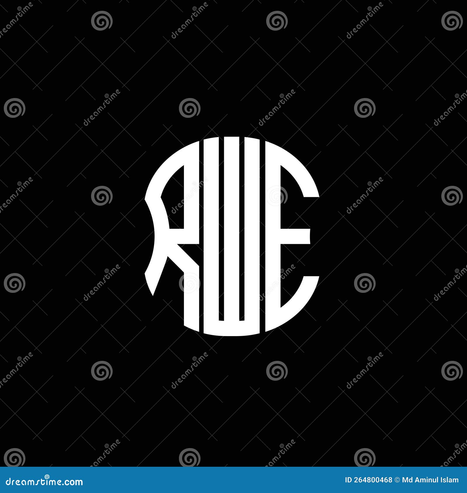 RWE Letter Logo Abstract Creative Design. Stock Vector - Illustration ...