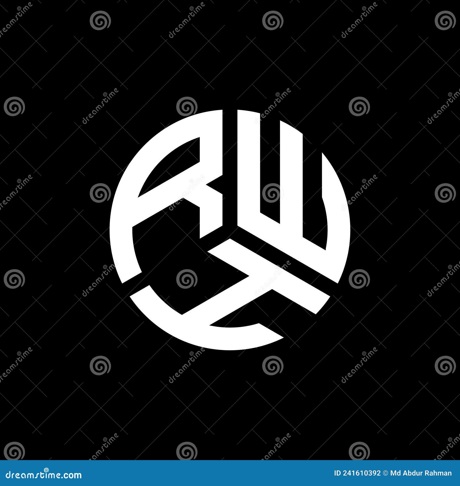 RWH Letter Logo Design on Black Background. RWH Creative Initials ...