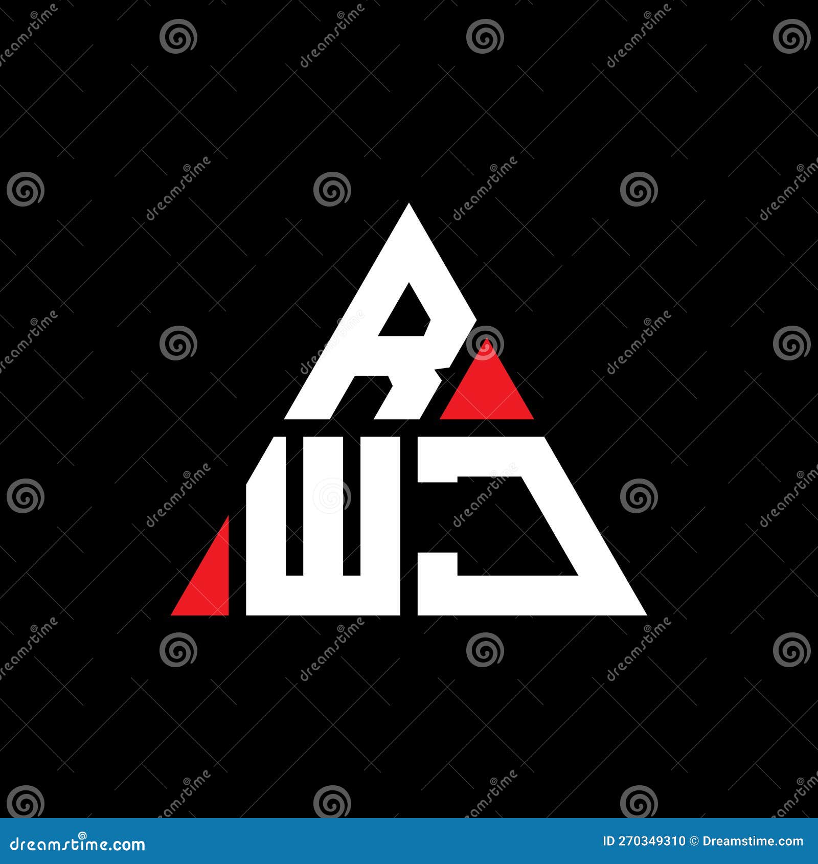 RWJ Triangle Letter Logo Design with Triangle Shape. RWJ Triangle Logo ...