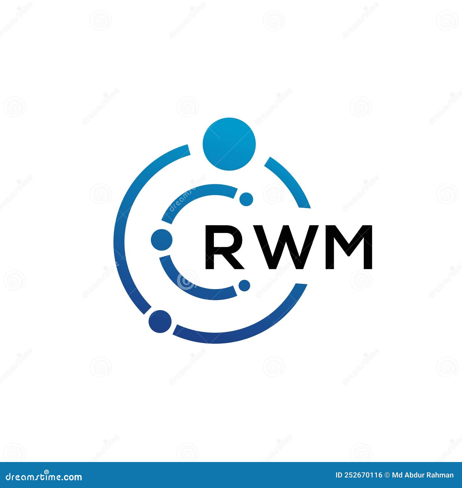 RWM Letter Technology Logo Design on White Background. RWM Creative ...