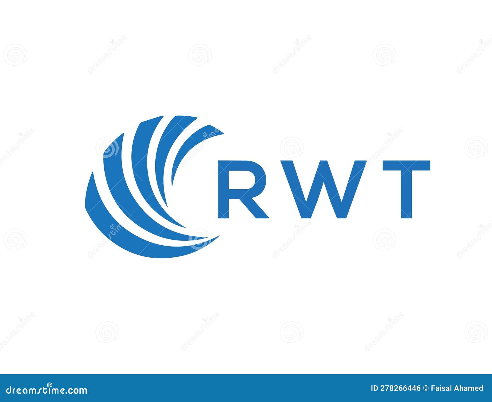 RWT Letter Logo Design on White Background. RWT Creative Circle Letter ...