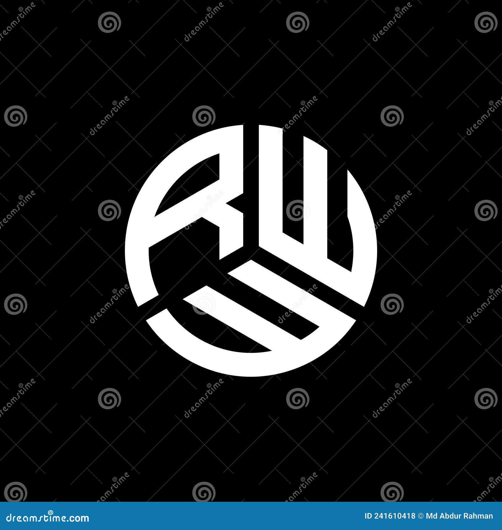 RWW Letter Logo Design on Black Background. RWW Creative Initials ...