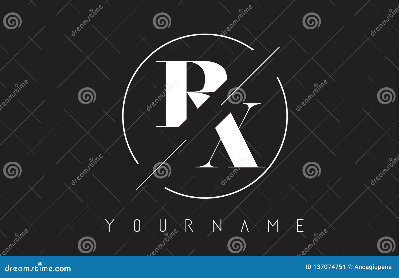 RX Letter Logo with Cutted and Intersected Design Stock Vector ...