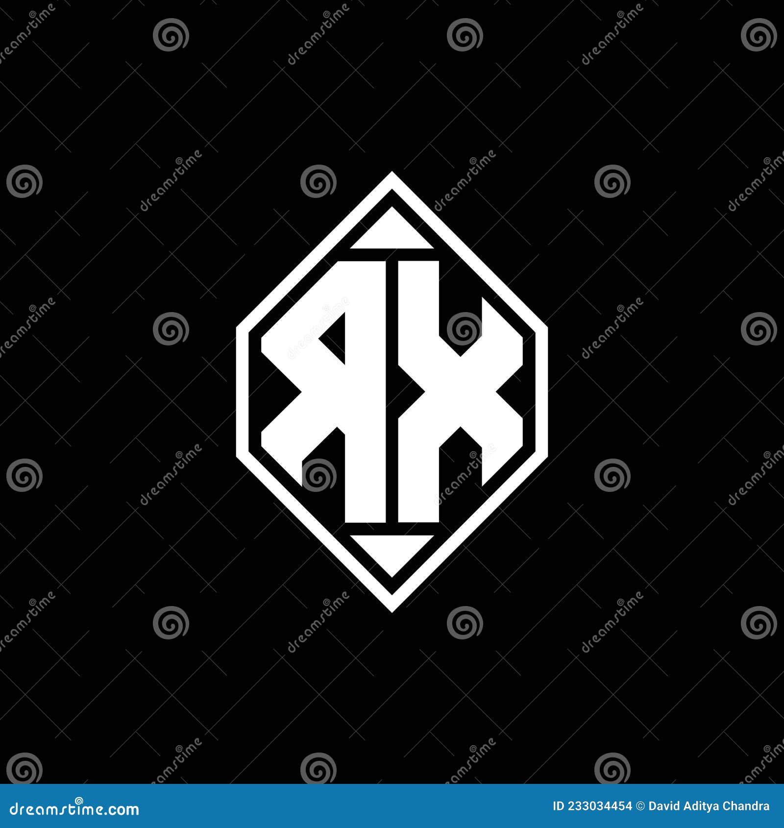 RX Logo Monogram Geometric Shield Shape Style Stock Vector ...