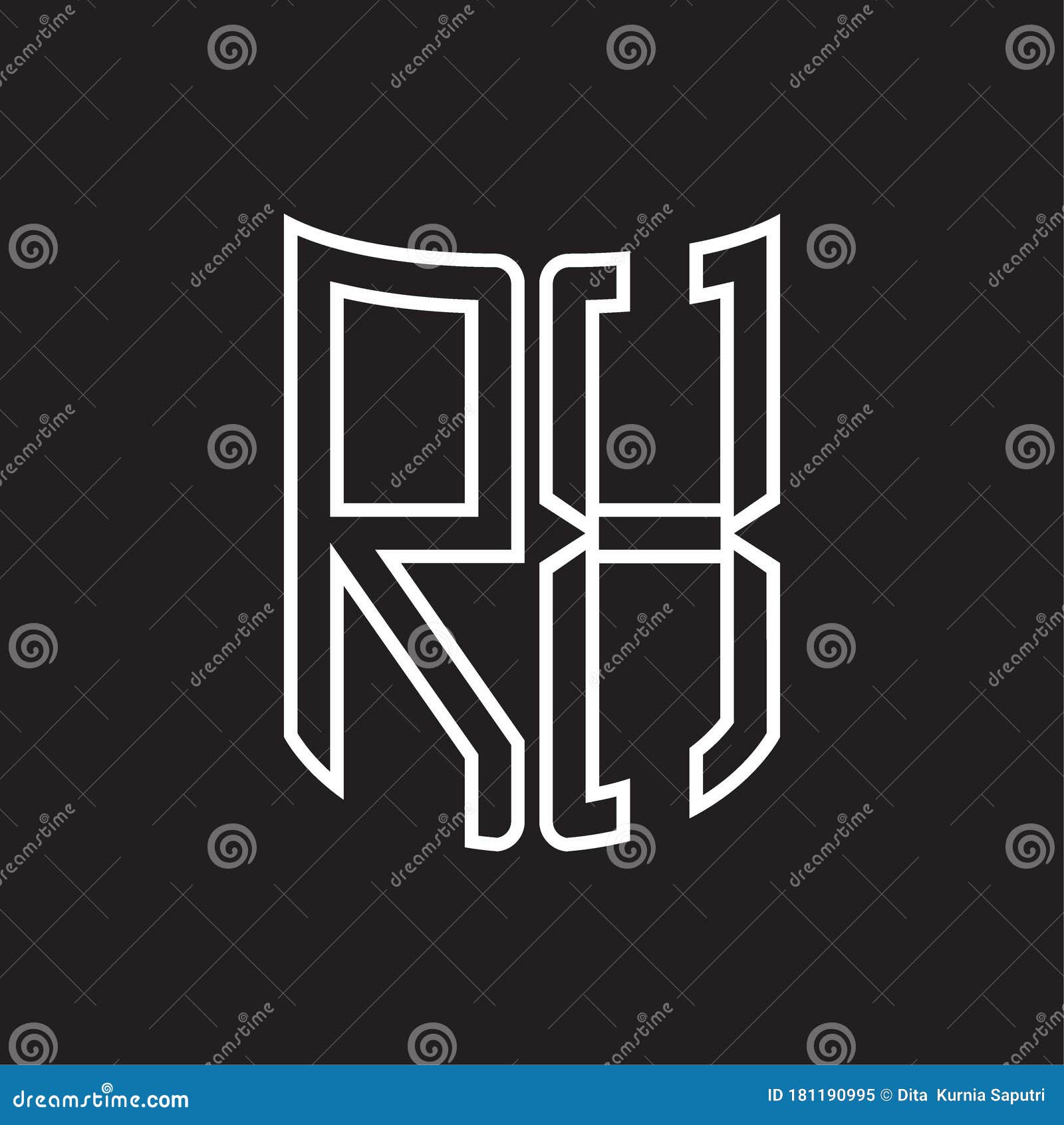 RX Logo Monogram with Ribbon Style Outline Design Template Stock Vector ...