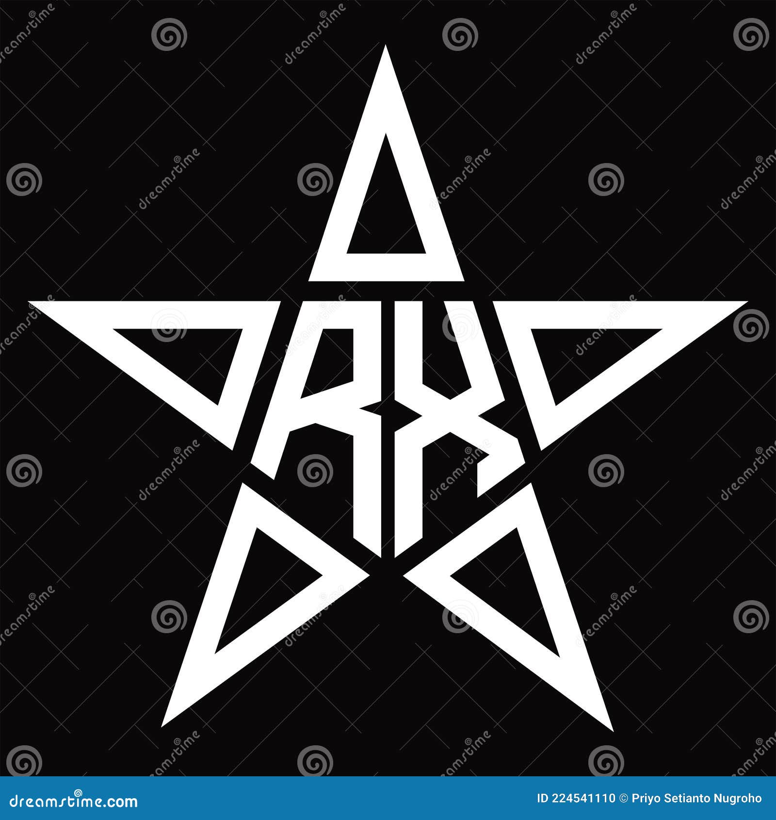 RX Logo Monogram with Star Shape Design Template Stock Vector ...