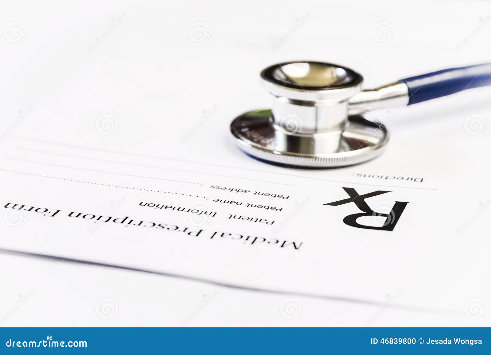 RX Medical Prescription Form Stethoscope Stock Photo - Image of note ...