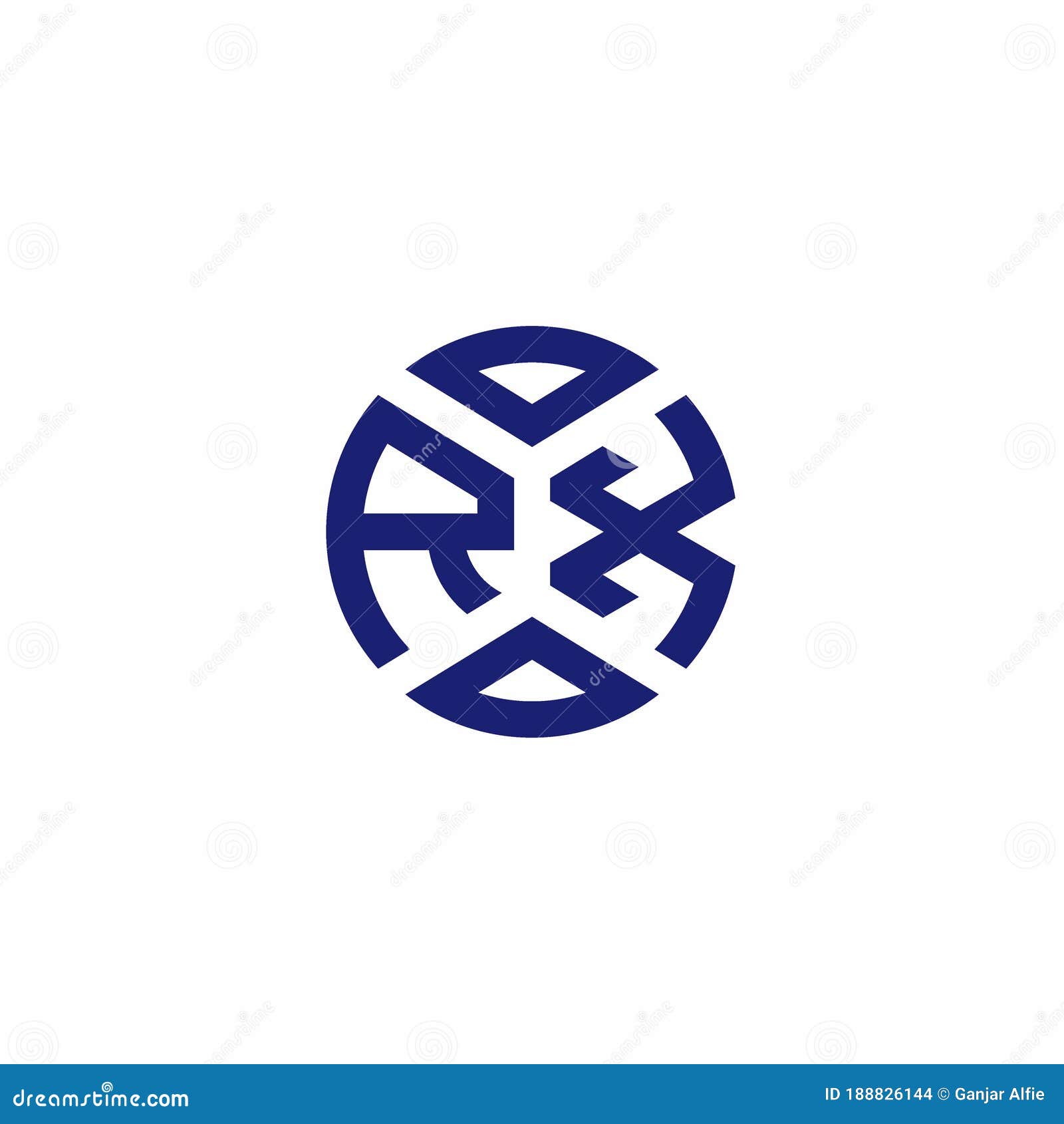 RX Monogram Logo with Abstract Shapes in Modern Style Stock Vector ...