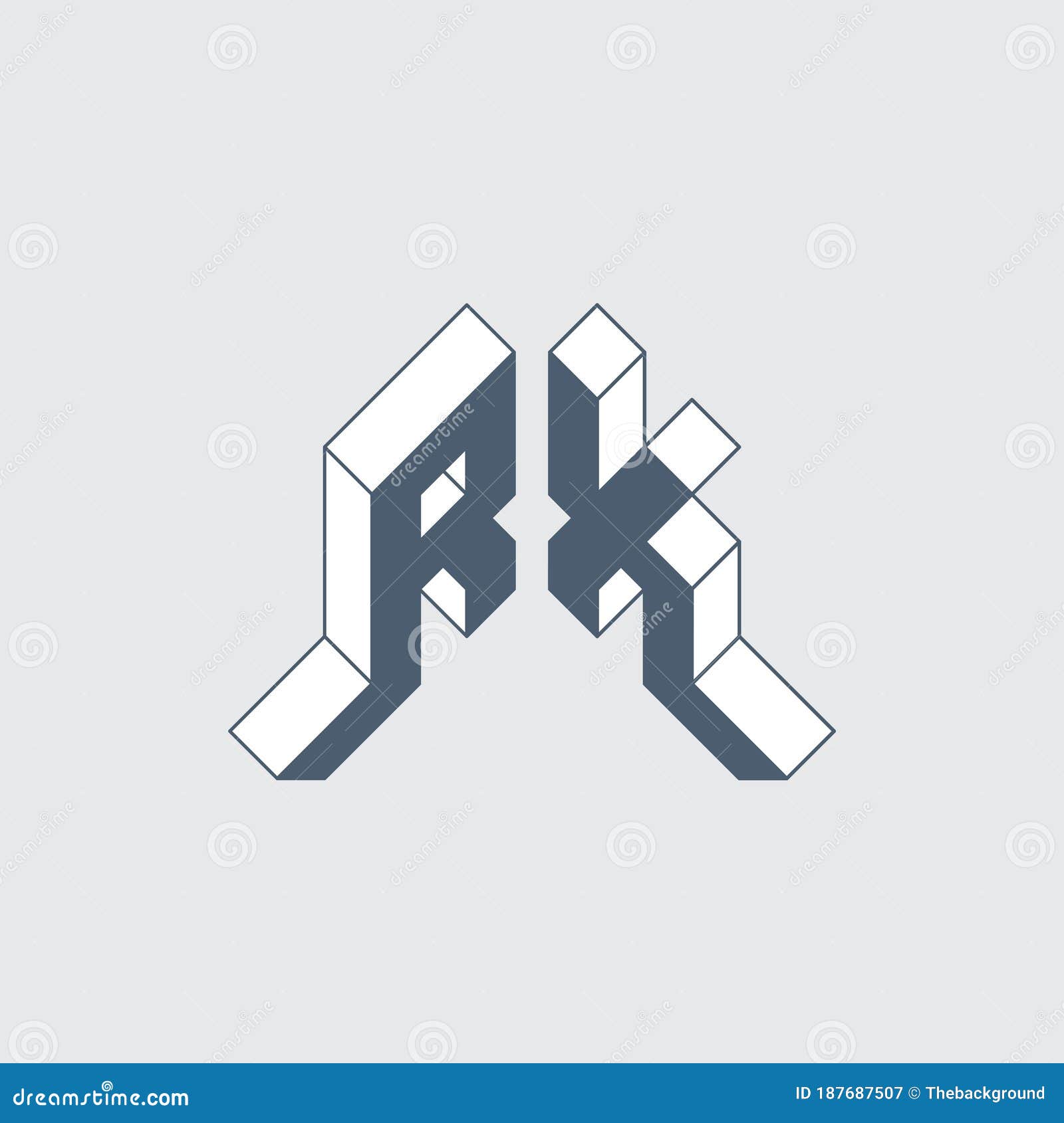 RX - Monogram Or Logotype. Isometric 3d Font For Design. Vector Volume ... RX - Monogram Or Logotype. Isometric 3d Font For Design. Vector Volume ...