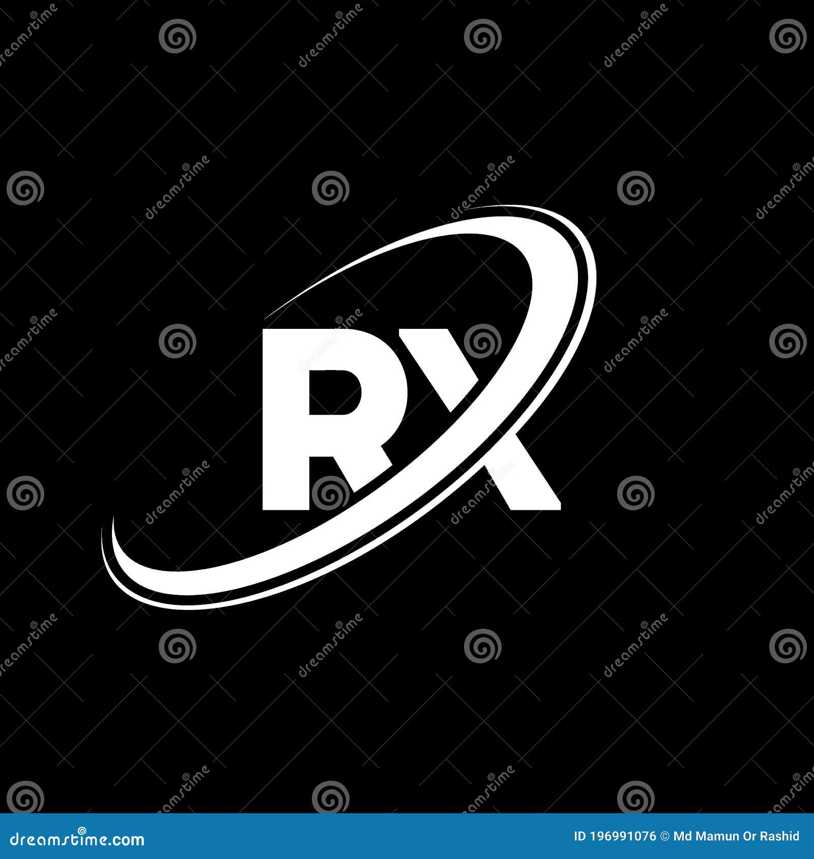 RX R X Letter Logo Design. Initial Letter RX Linked Circle Uppercase ...