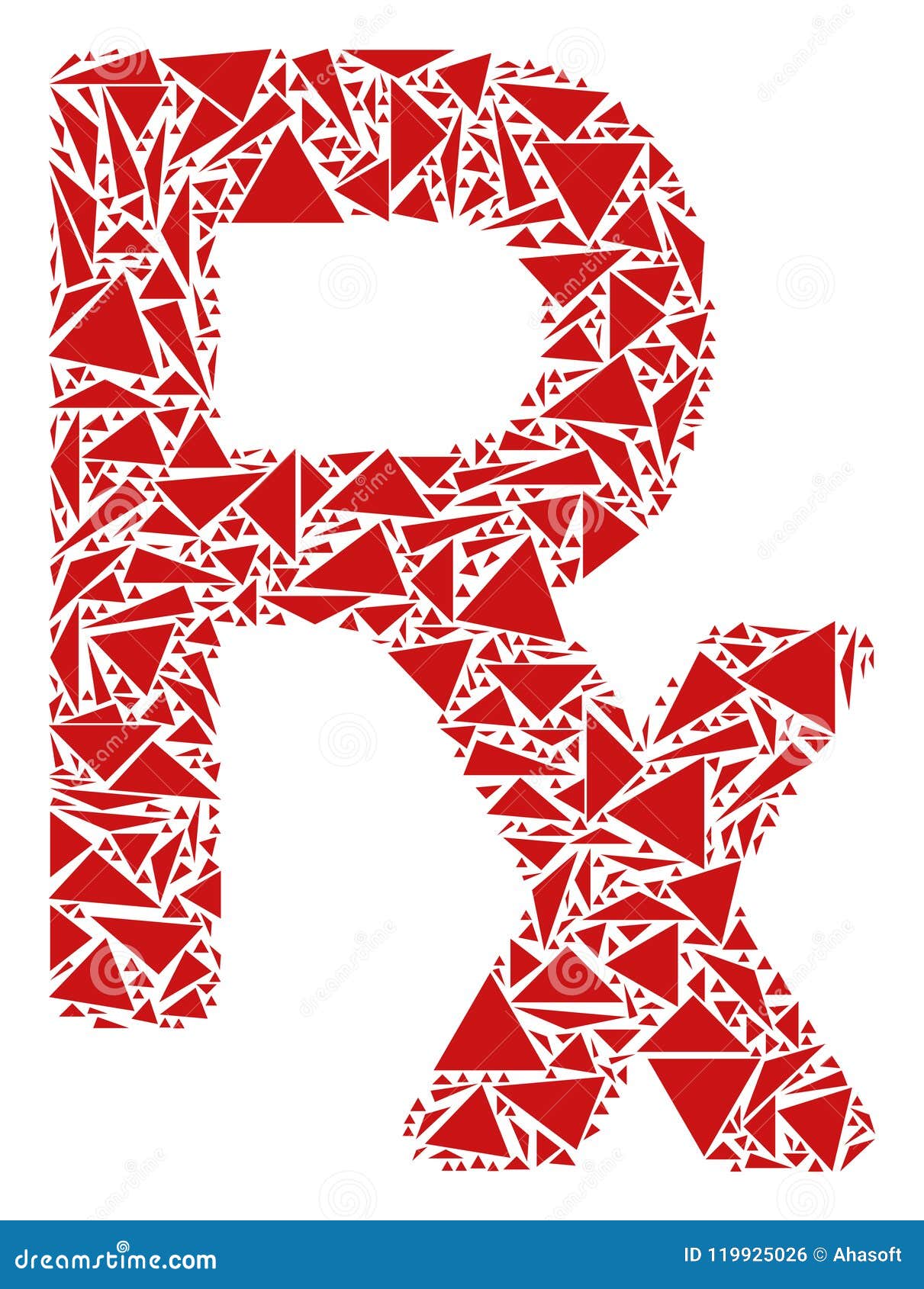 Rx Symbol Mosaic of Triangles Stock Vector - Illustration of ...