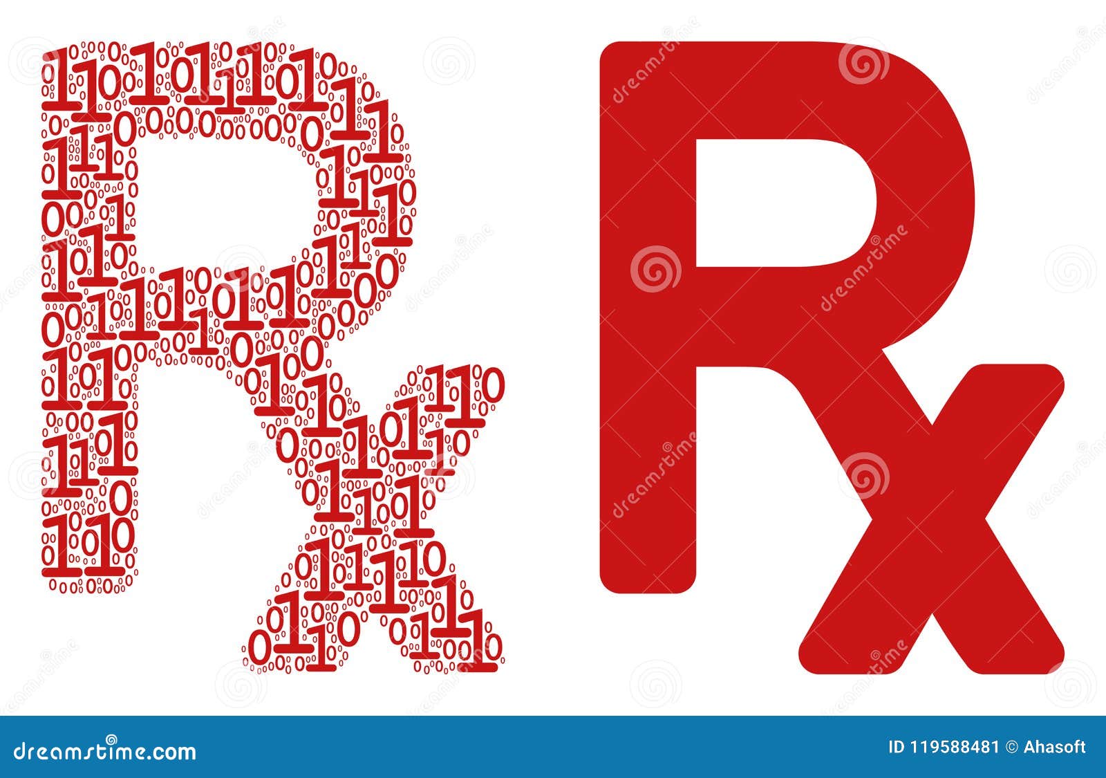 Rx Symbol Mosaic of Binary Digits Stock Vector - Illustration of null ...