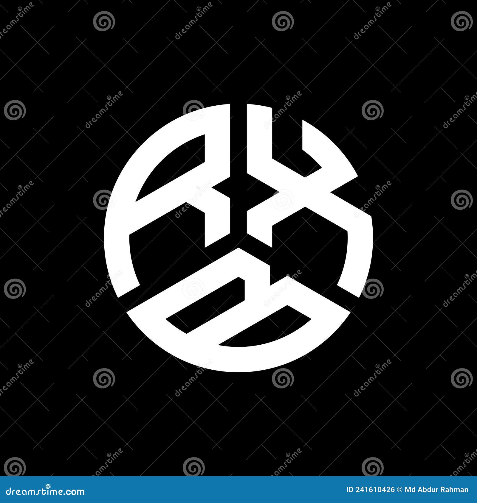 RXB Letter Logo Design on Black Background. RXB Creative Initials ...