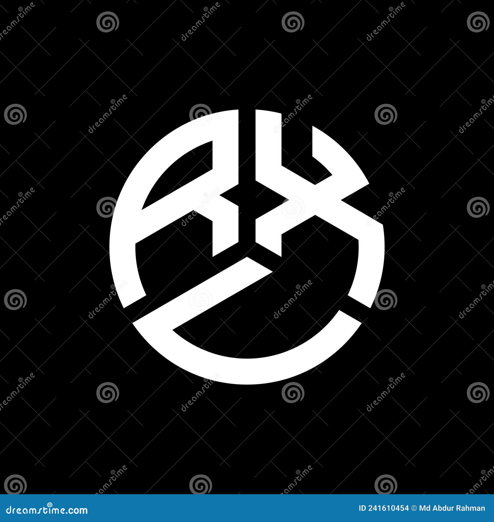 RXU Letter Logo Design on Black Background. RXU Creative Initials ...