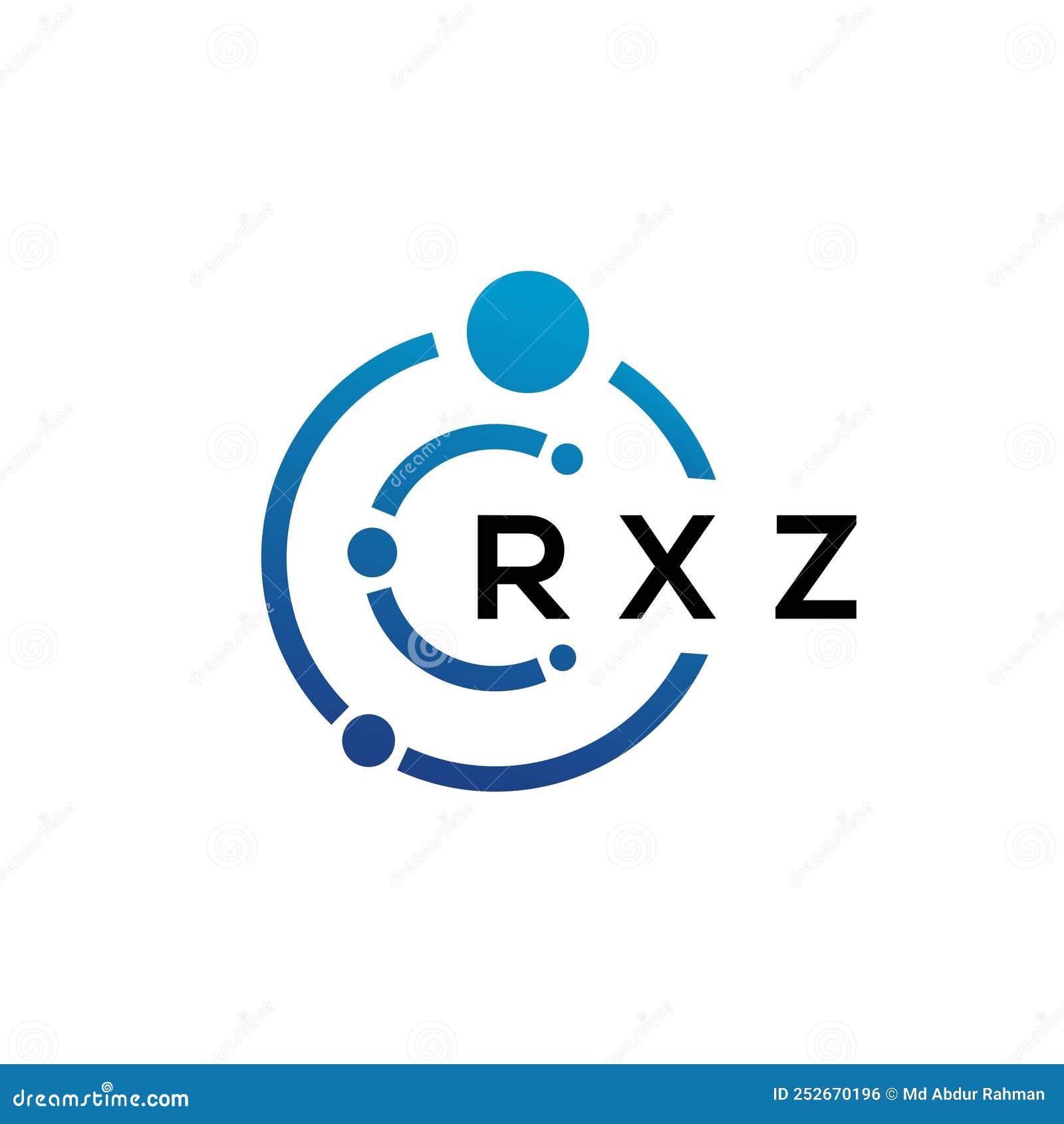 RXZ Letter Technology Logo Design on White Background. RXZ Creative ...