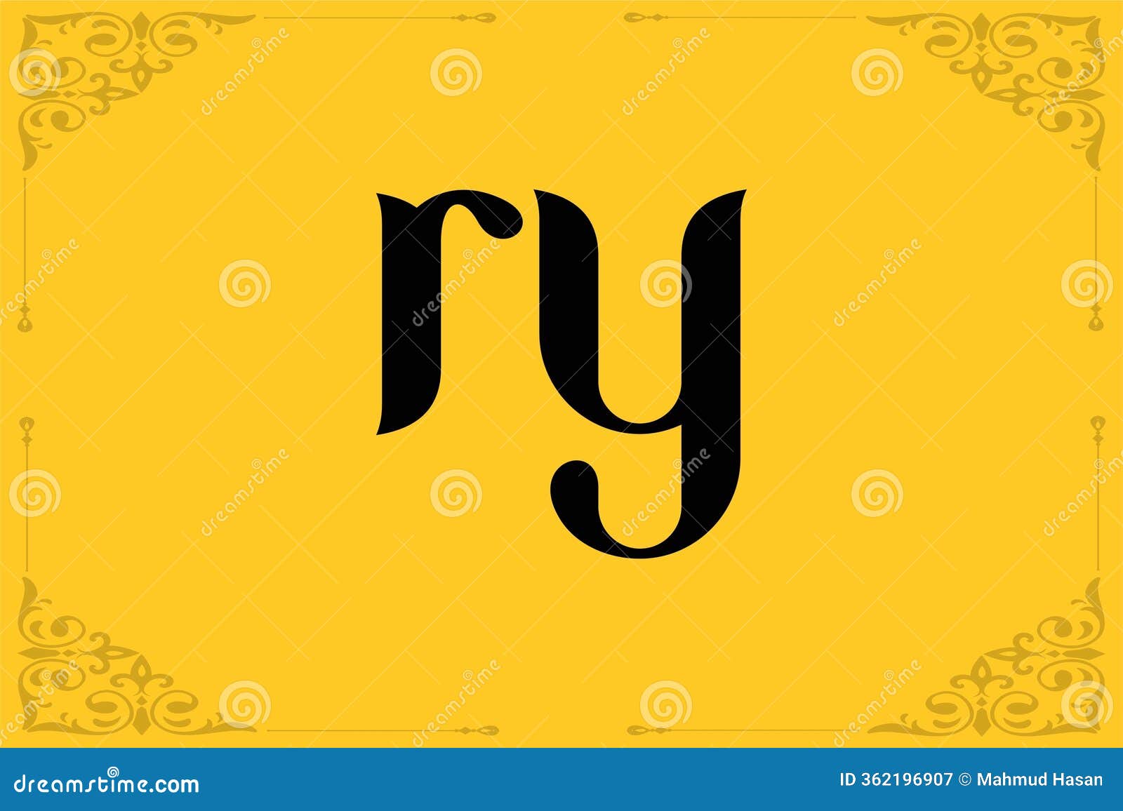 RY abstract luxury logo stock vector. Illustration of business - 362196907