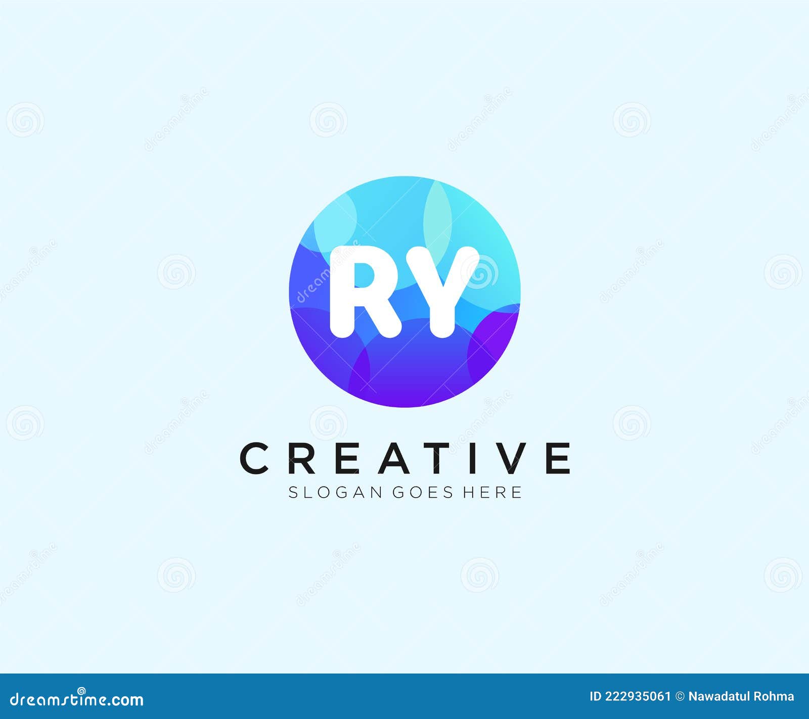 RY Initial Logo with Colorful Circle Template Vector Stock Vector ...