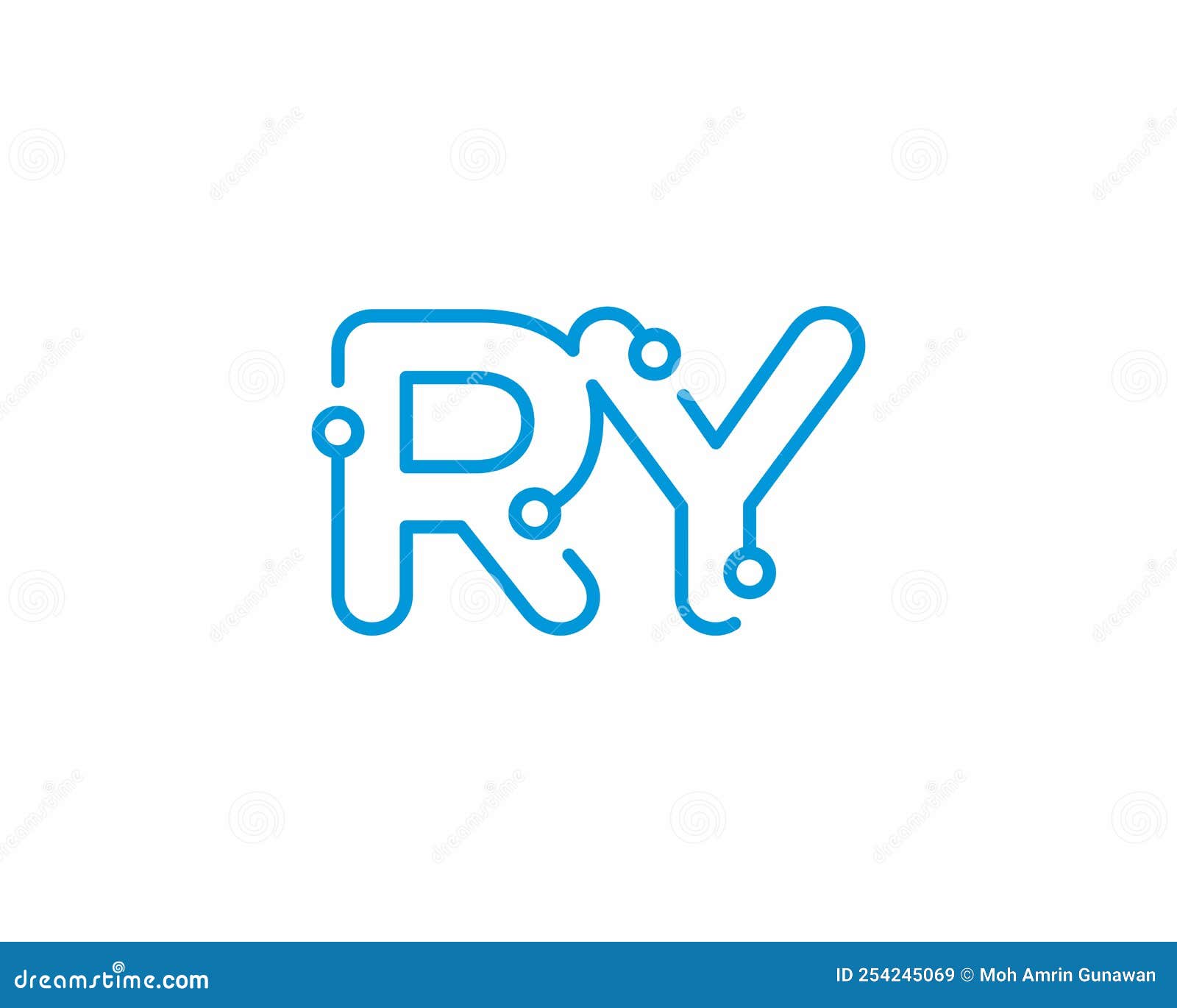 RY Letters, Electronic Circuit, Technology Logo Design Vector 001 Stock ...