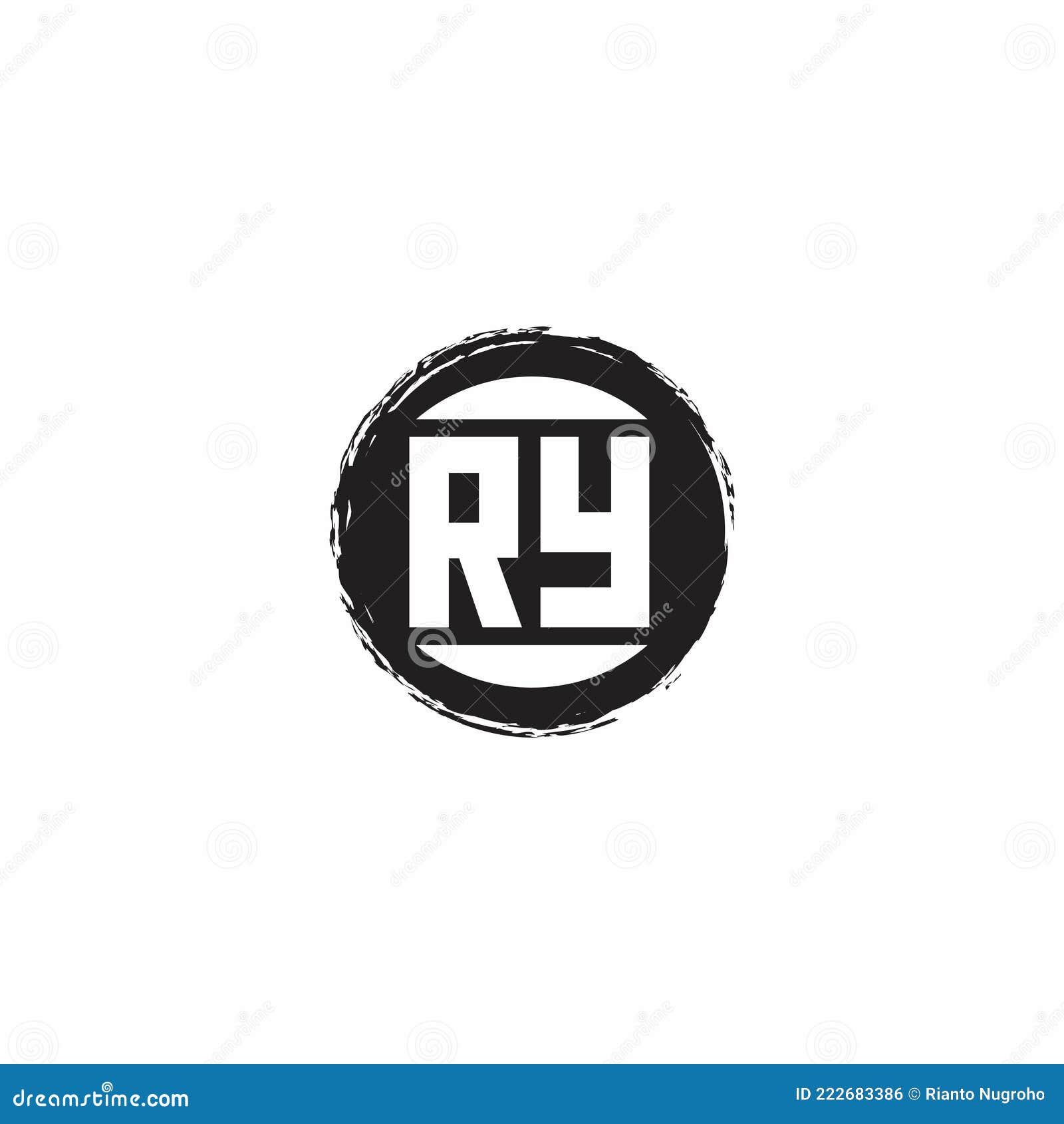RY Logo Initial Letter Monogram with Abstrac Circle Shape Design ...