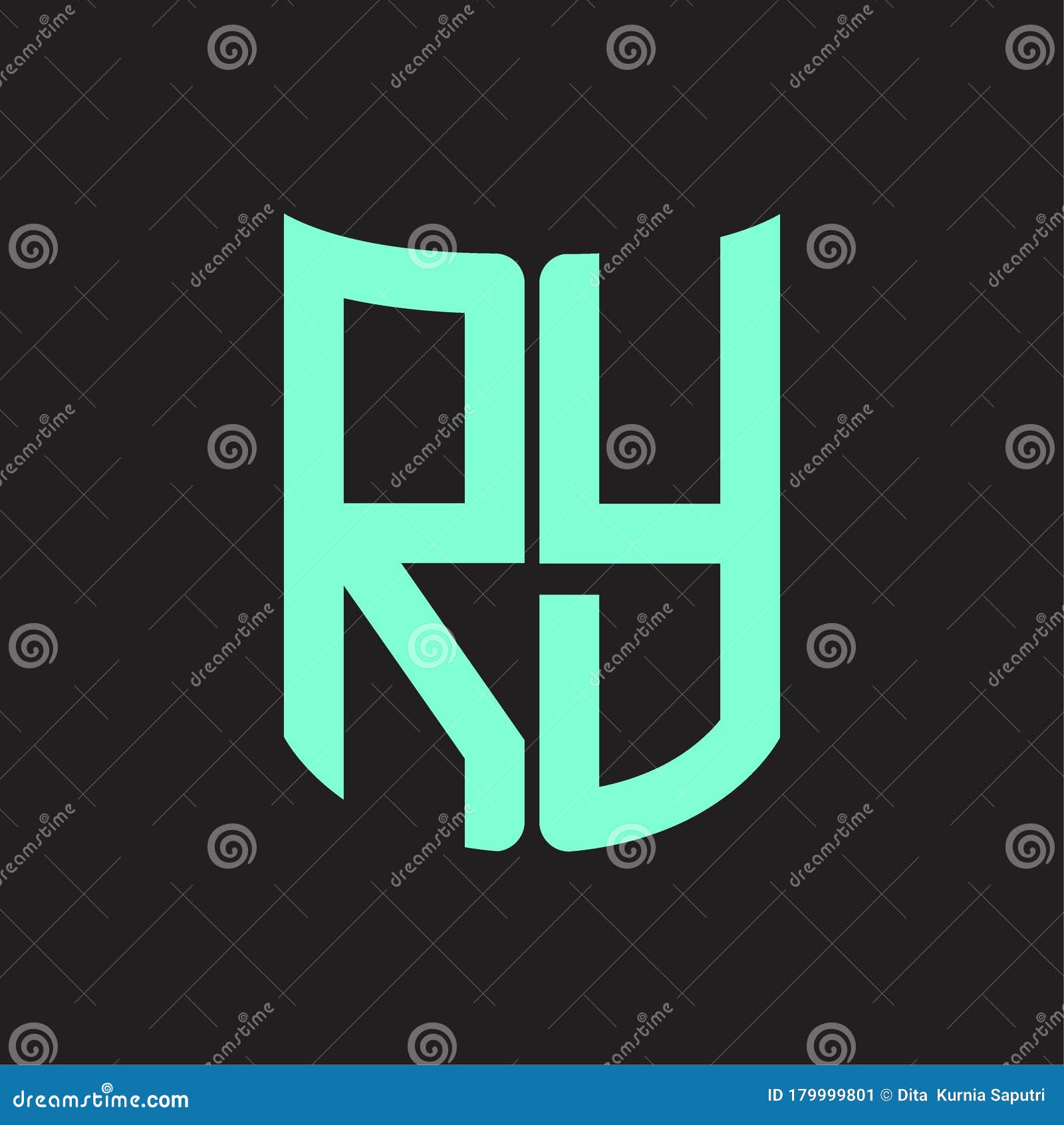 RY Logo Monogram with Ribbon Style Design Template Stock Vector ...