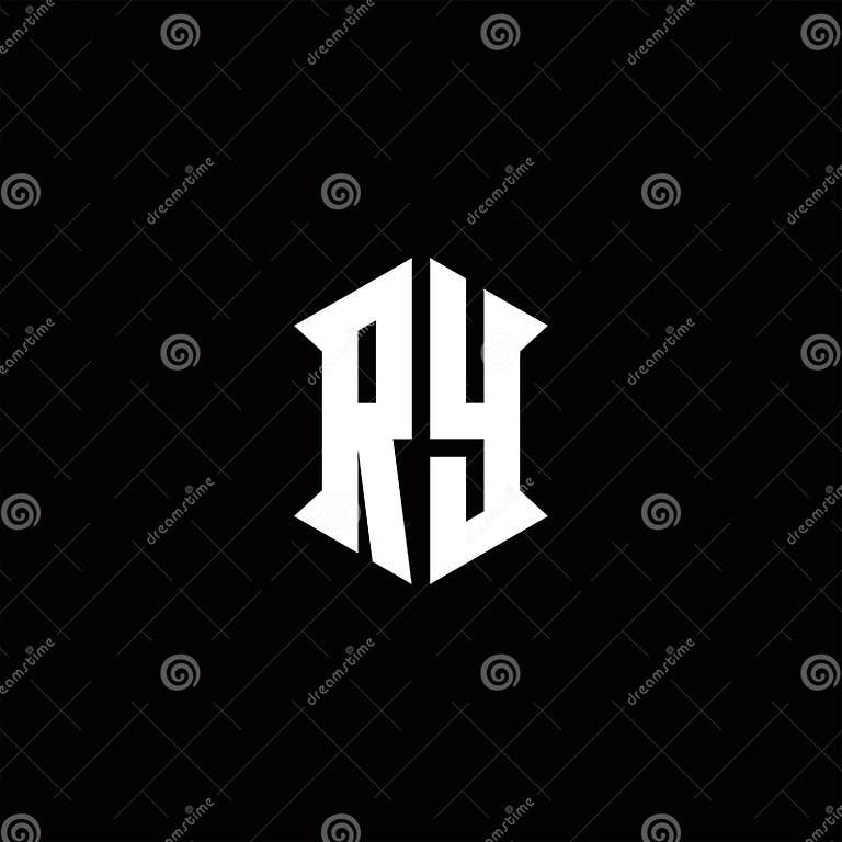 RY Logo Monogram with Shield Shape Designs Template Stock Vector ...