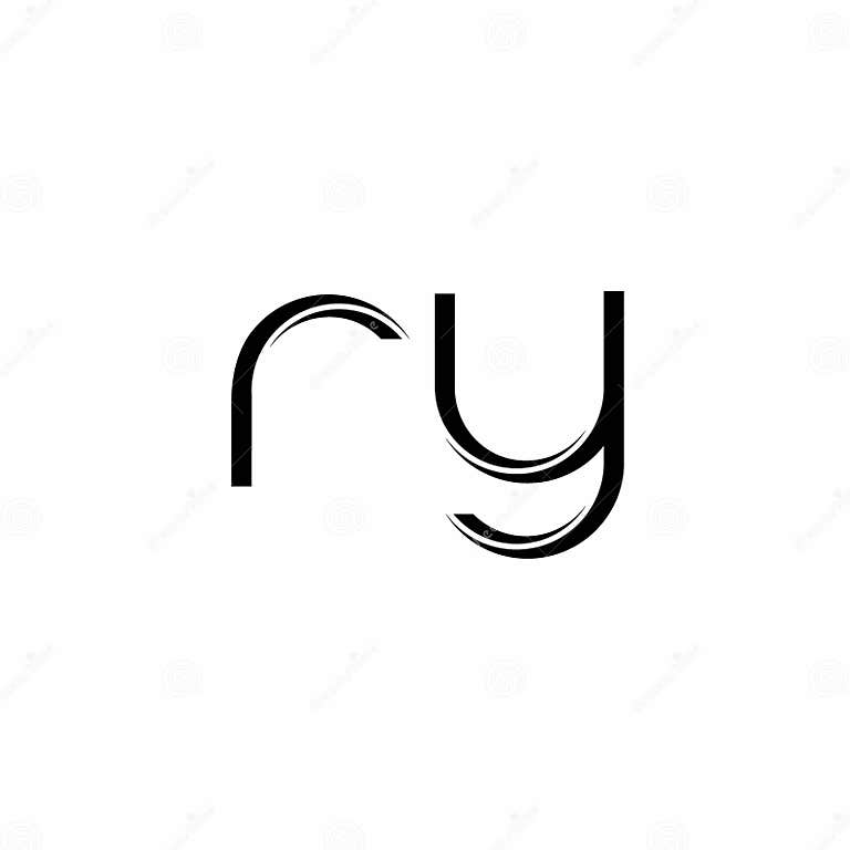 RY Logo Monogram with Slice Rounded Modern Design Template Stock Vector ...