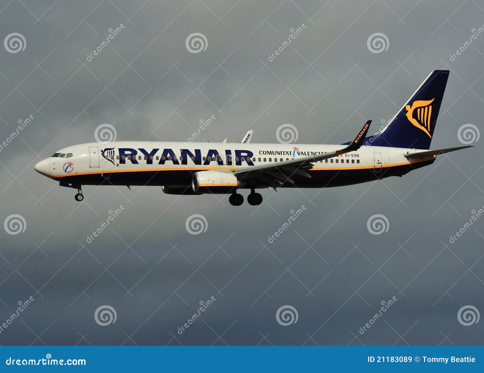 Ryanair Boeing 737-800 Is Landing On Runway 07L In Front Of Parked ...