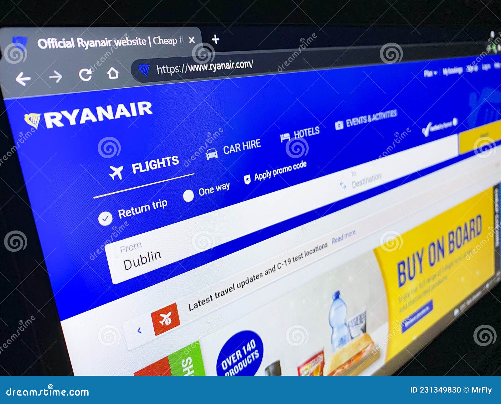 Ryanair Low Cost Airline Web Page on a Computer Screen Editorial Image ...