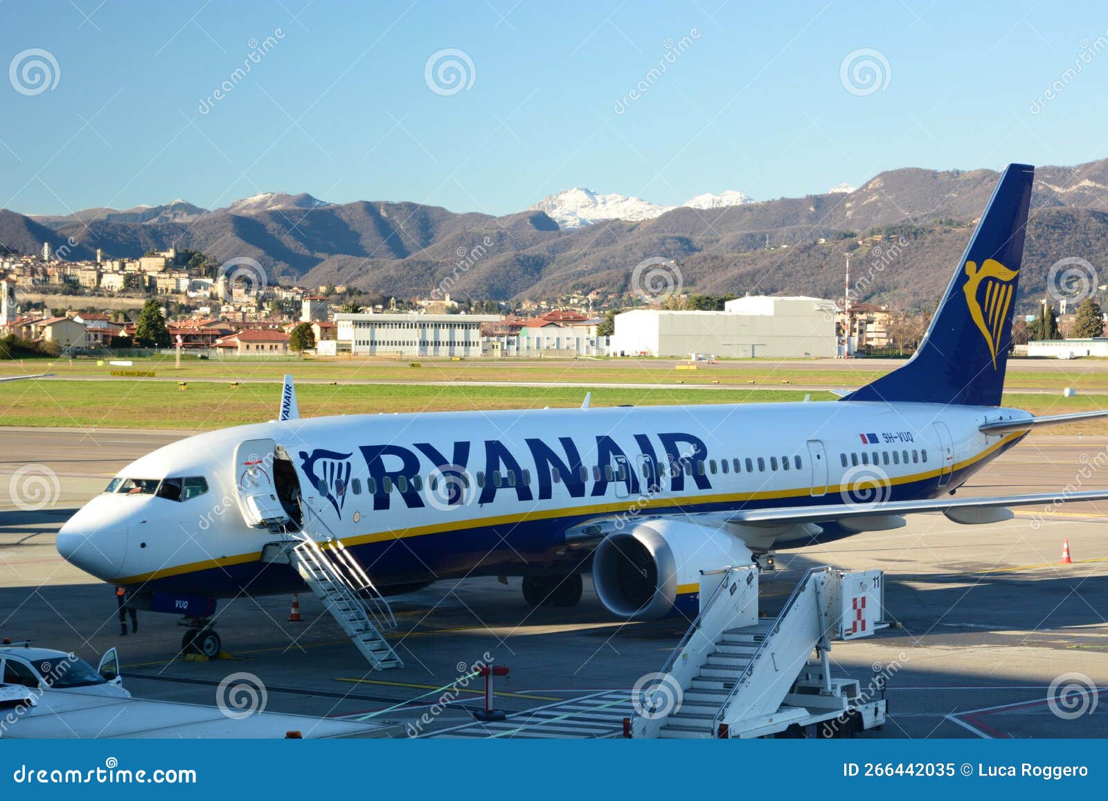 Ryanair Plane at Orio Al Serio International Airport. Bergamo. Italy ... Ryanair Plane at Orio Al Serio International Airport. Bergamo. Italy ...