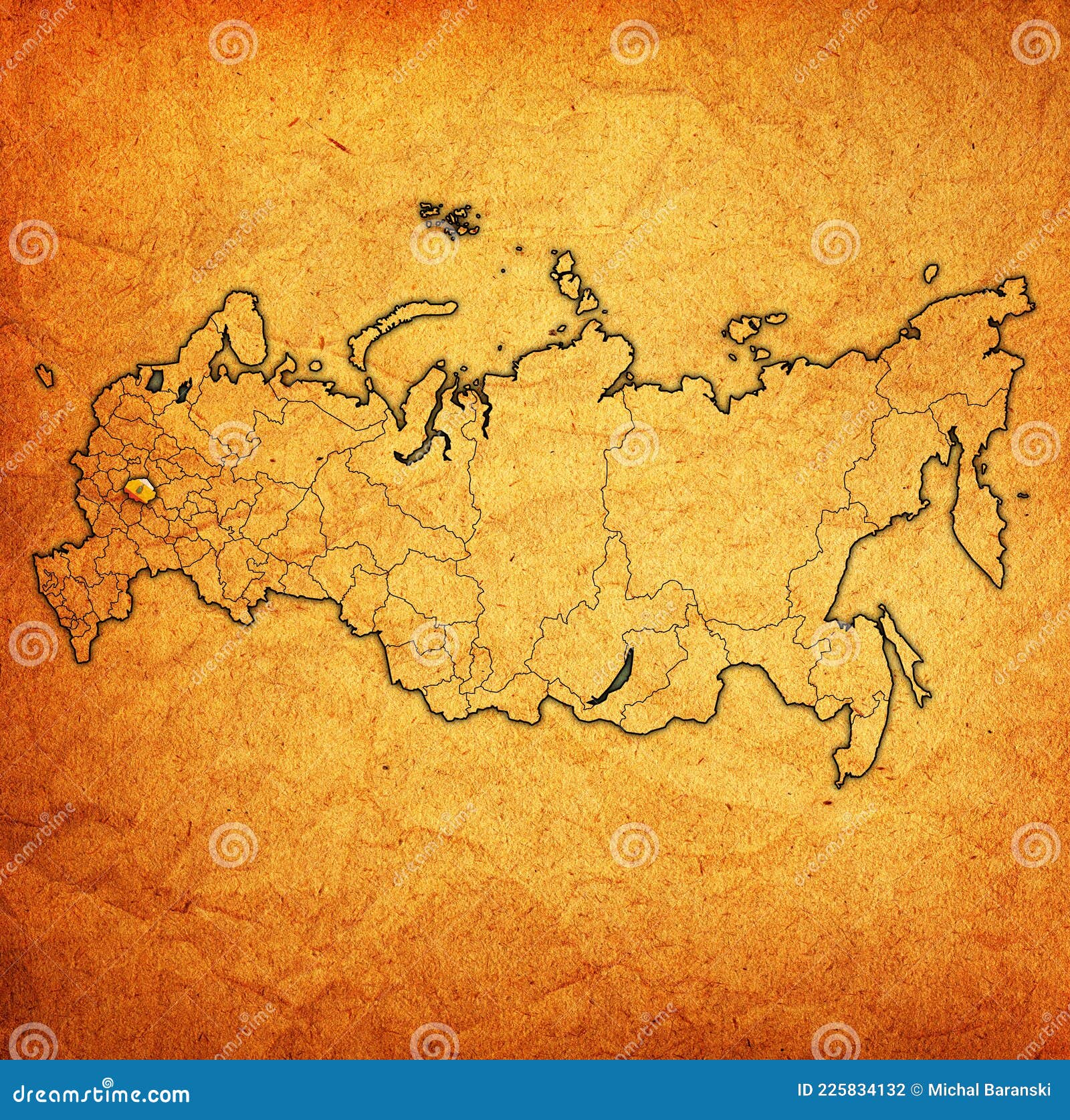 Ryazan Oblast on Administration Map of Russia Stock Photo - Image of ...