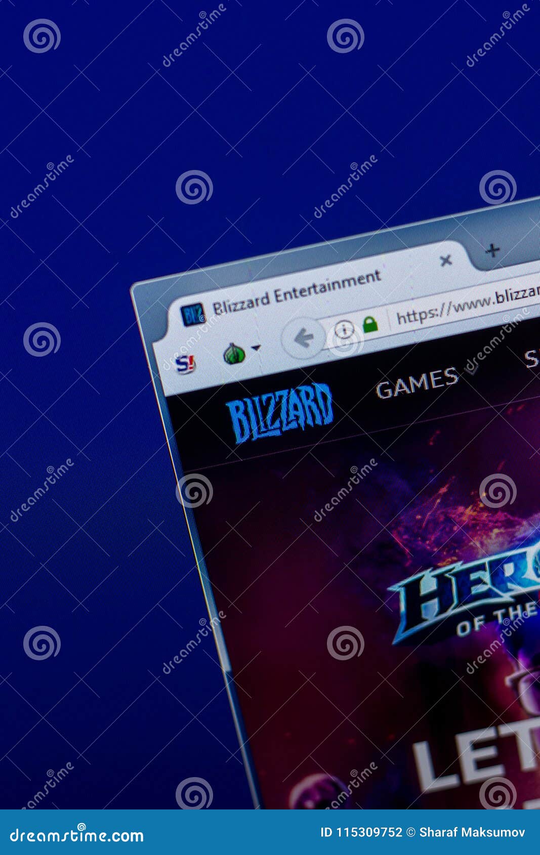 Ryazan, Russia - April 16, 2018 - Homepage of Blizzard Website on the ...