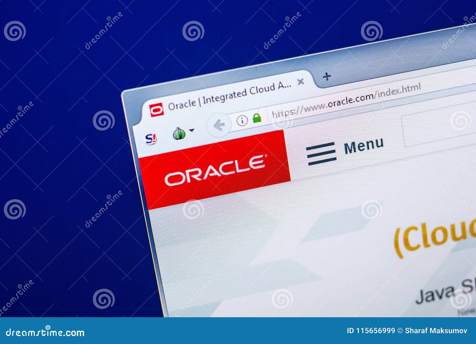 Ryazan, Russia - April 29, 2018: Homepage of Oracle Website on the ...