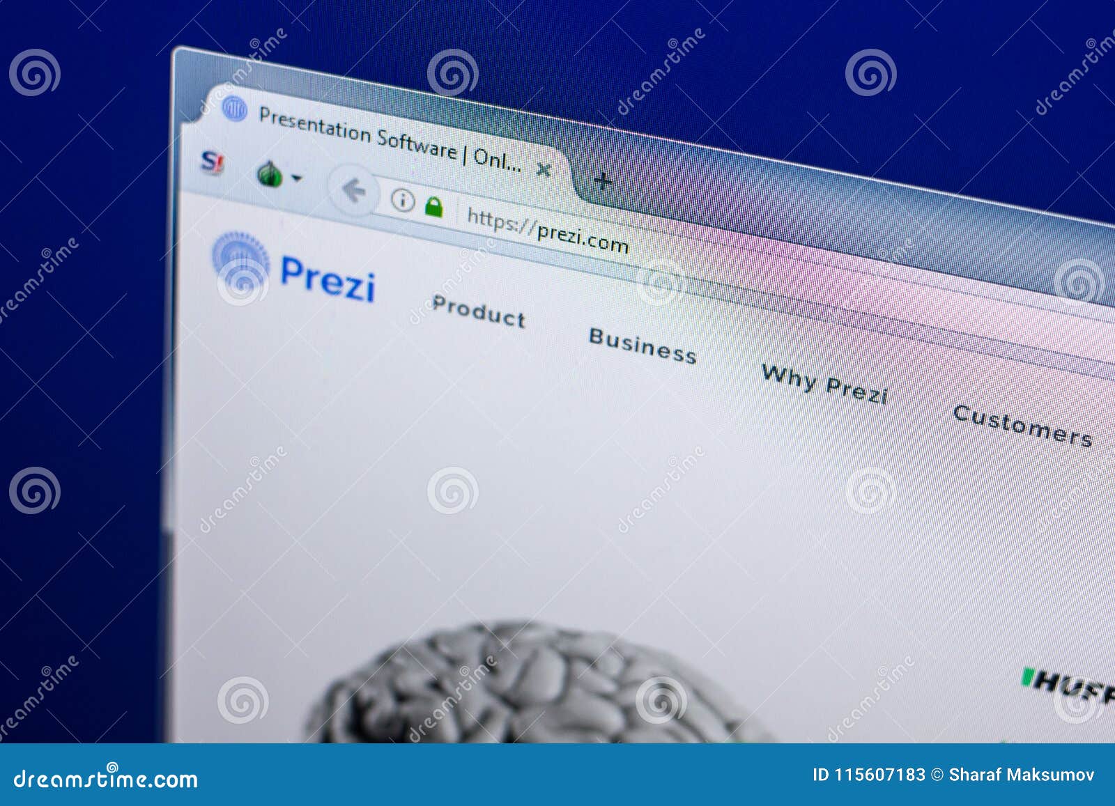 Ryazan, Russia - April 29, 2018: Homepage of Prezi Website on the ...