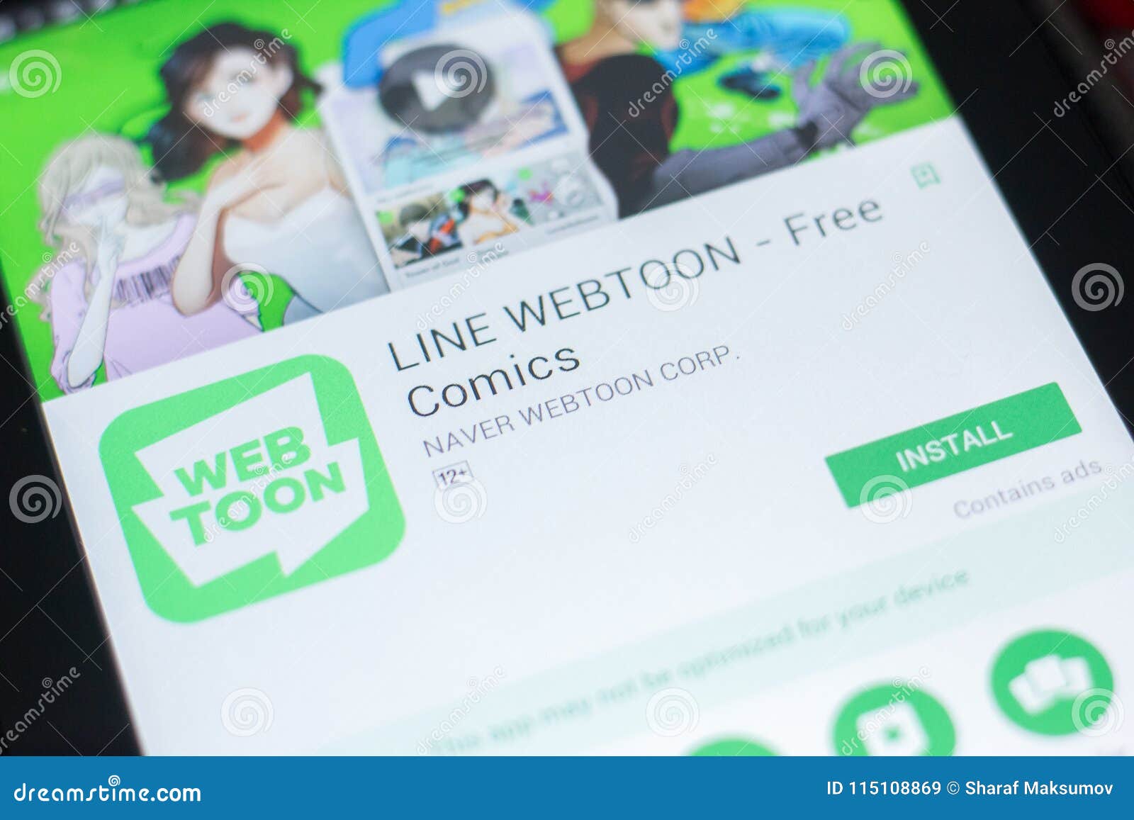 Ryazan, Russia - April 19, 2018 - Line Webtoon Mobile App on the ...