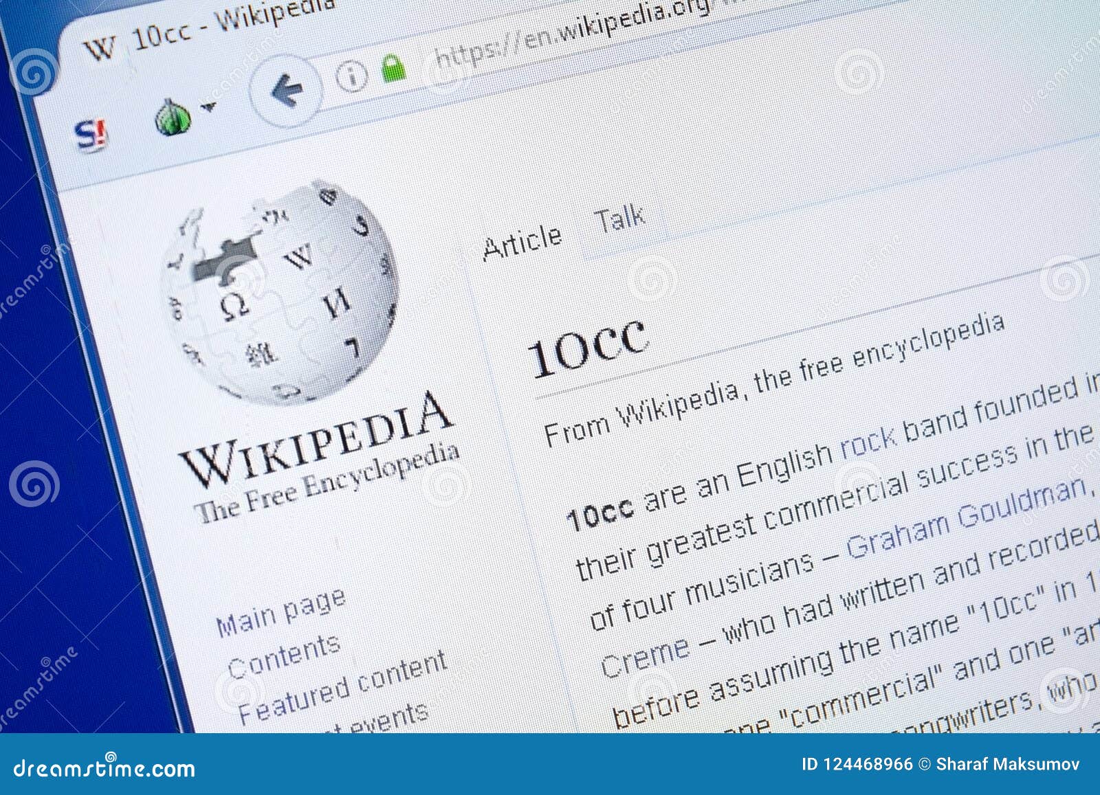 Ryazan, Russia - August 19, 2018: Wikipedia Page about 10cc on the ...