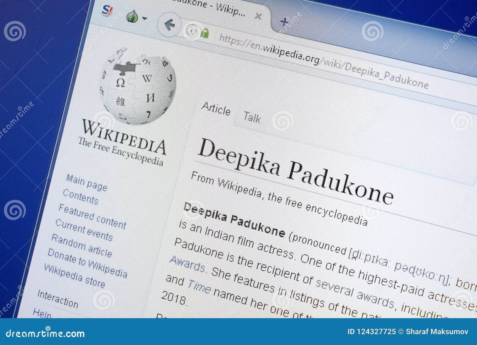 Ryazan, Russia - August 19, 2018: Wikipedia Page About Deepika Padukone ...