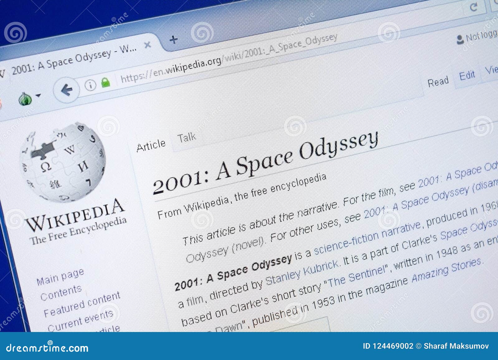 Ryazan, Russia - August 19, 2018: Wikipedia Page about 2001 a Space ...