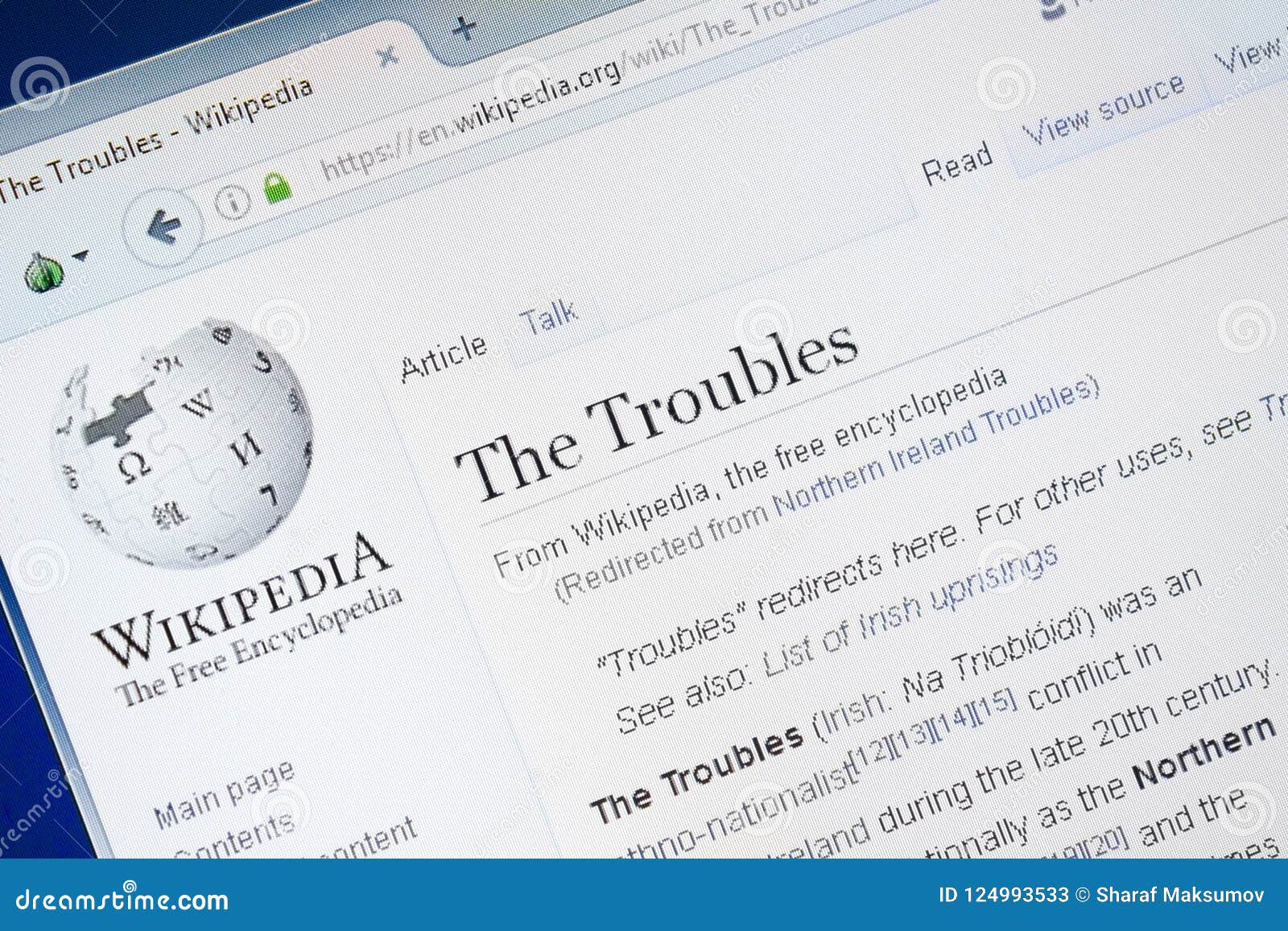 Ryazan, Russia - August 28, 2018: Wikipedia Page about the Troubles on ...