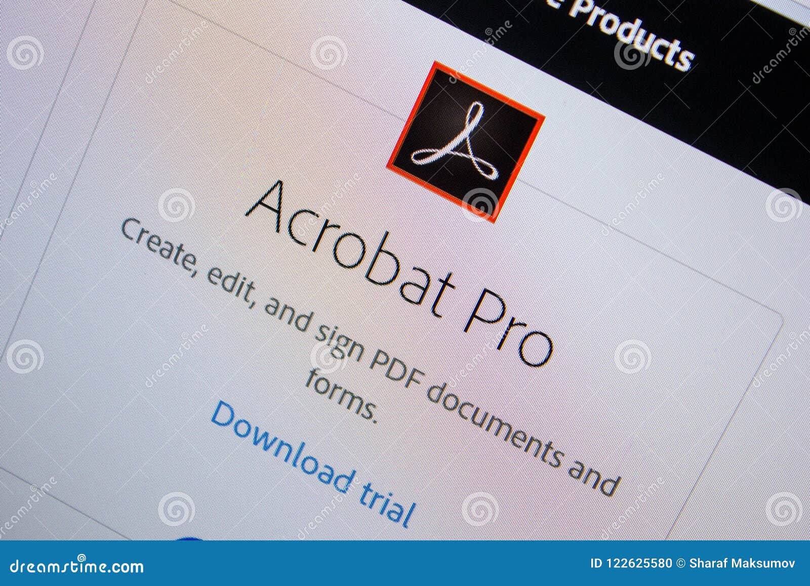 Ryazan, Russia - July 11, 2018: Adobe Acrobat Pro, Software Logo on the ...