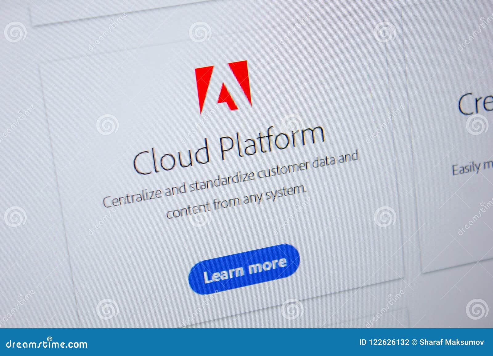 Ryazan, Russia - July 11, 2018: Adobe Cloud Platform, Software Logo on ...