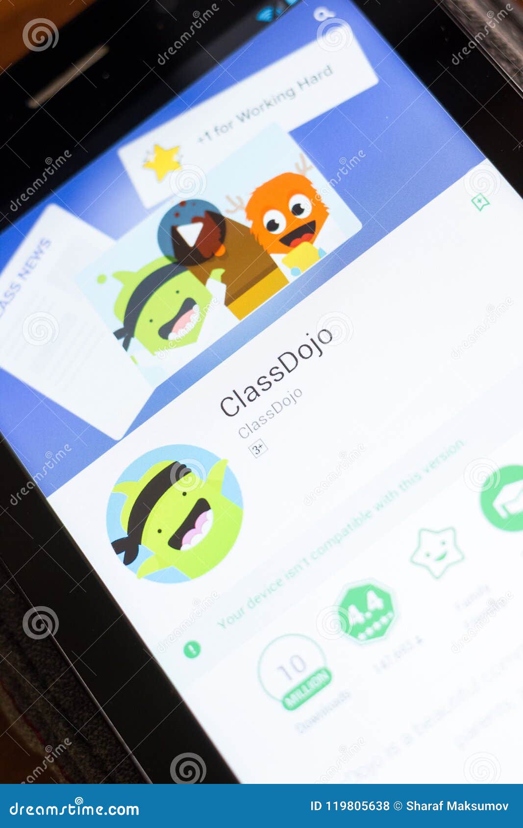 Ryazan, Russia - June 24, 2018: ClassDojo Mobile App on the Display of ...