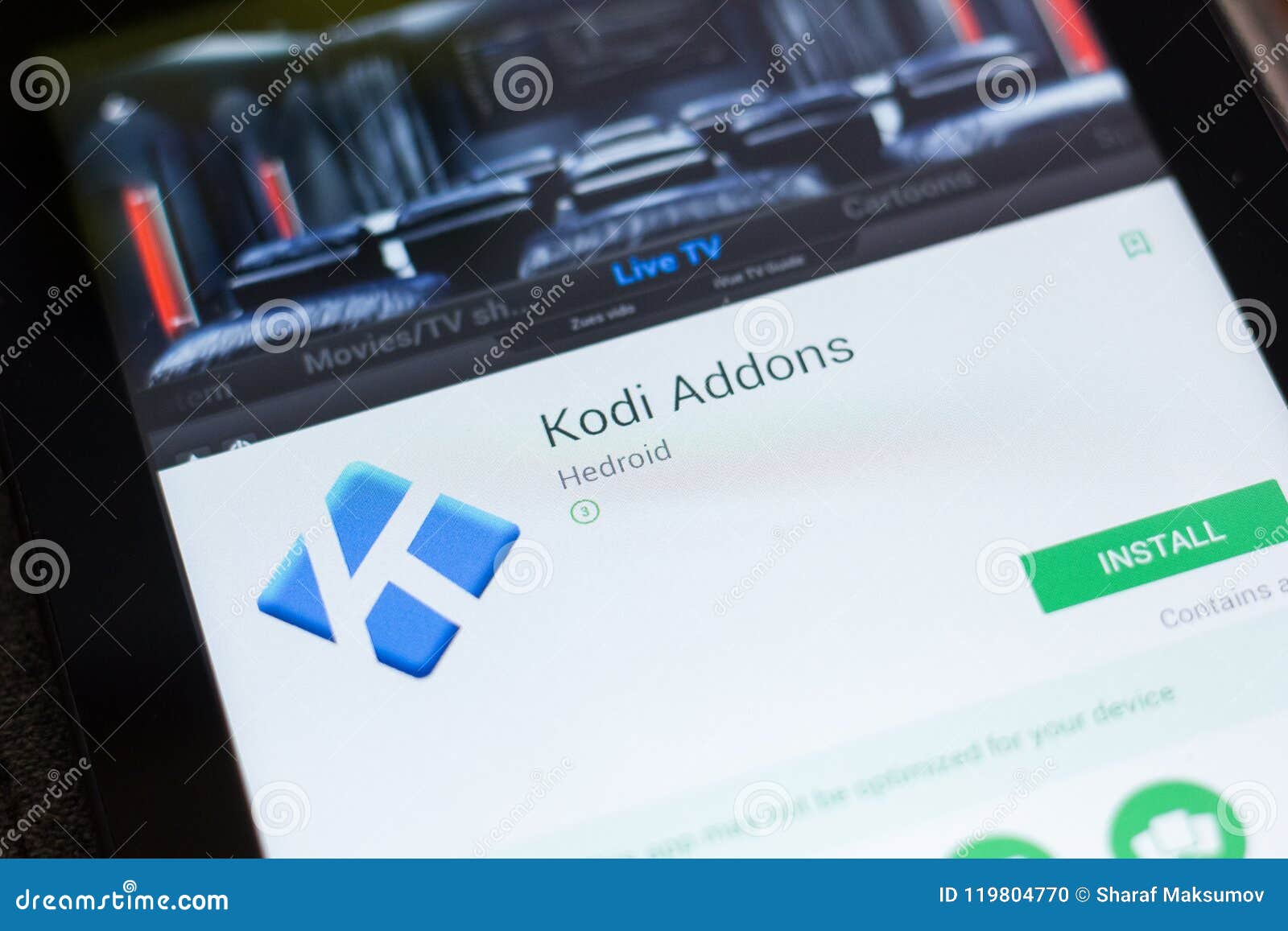 Ryazan, Russia - June 24, 2018: Kodi Mobile App on the Display of ...