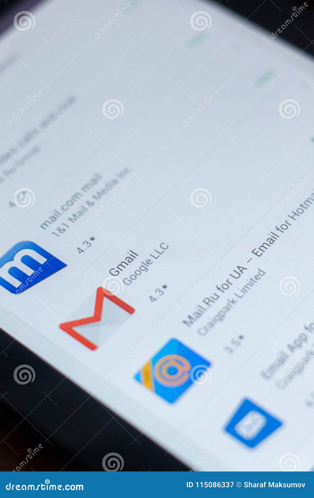 Ryazan, Russia - March 21, 2018 - Gmail Icon in a List of Mobile Apps ...