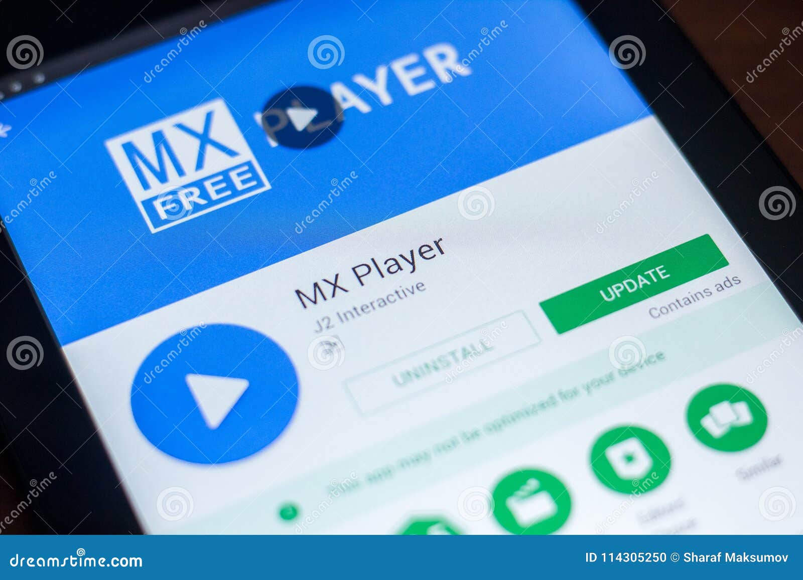 Ryazan, Russia - March 21, 2018 - MX Player Mobile App on the Display ...