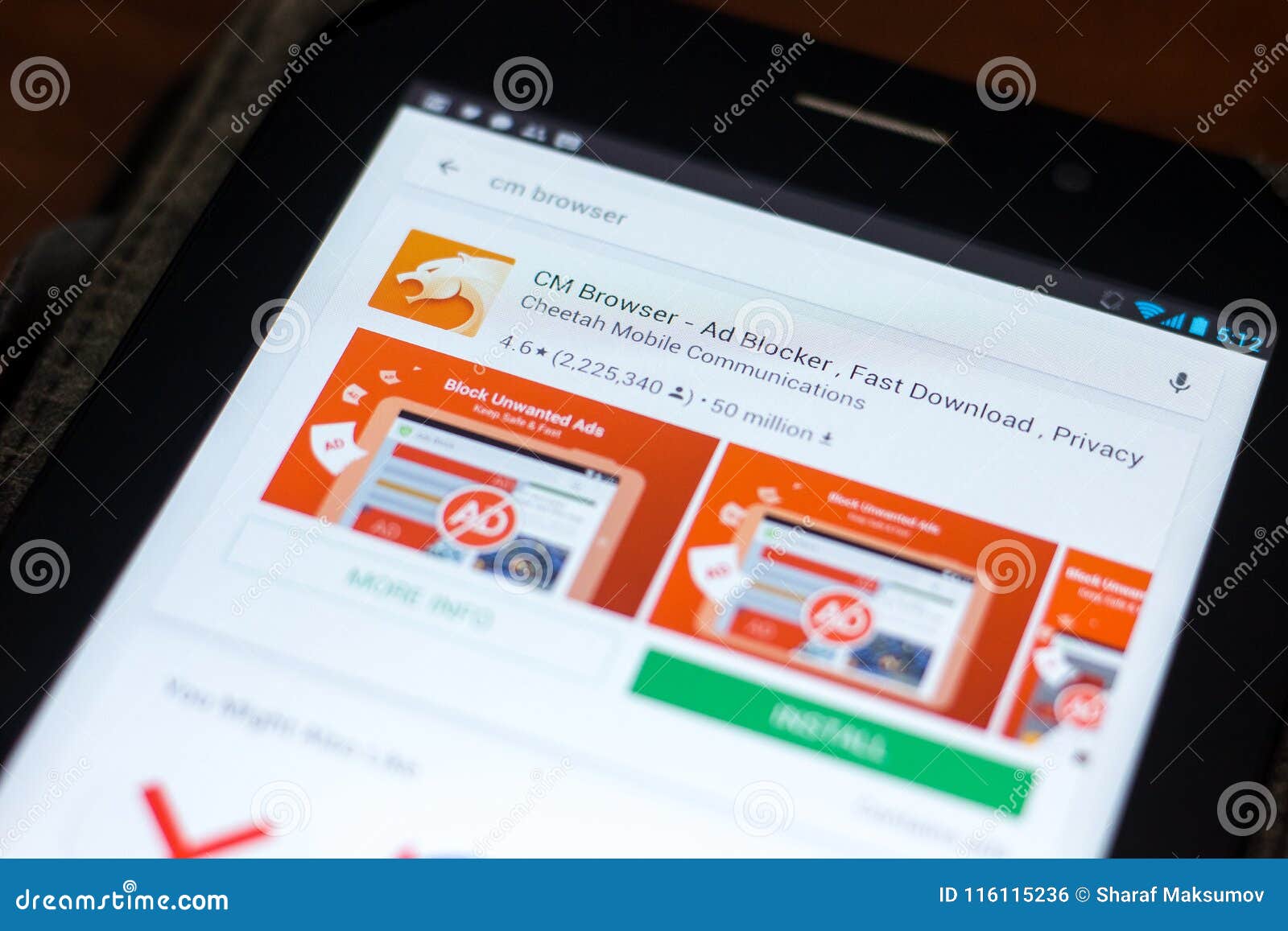 Ryazan, Russia - May 03, 2018: CM Browser Icon in the List of Mobile ...