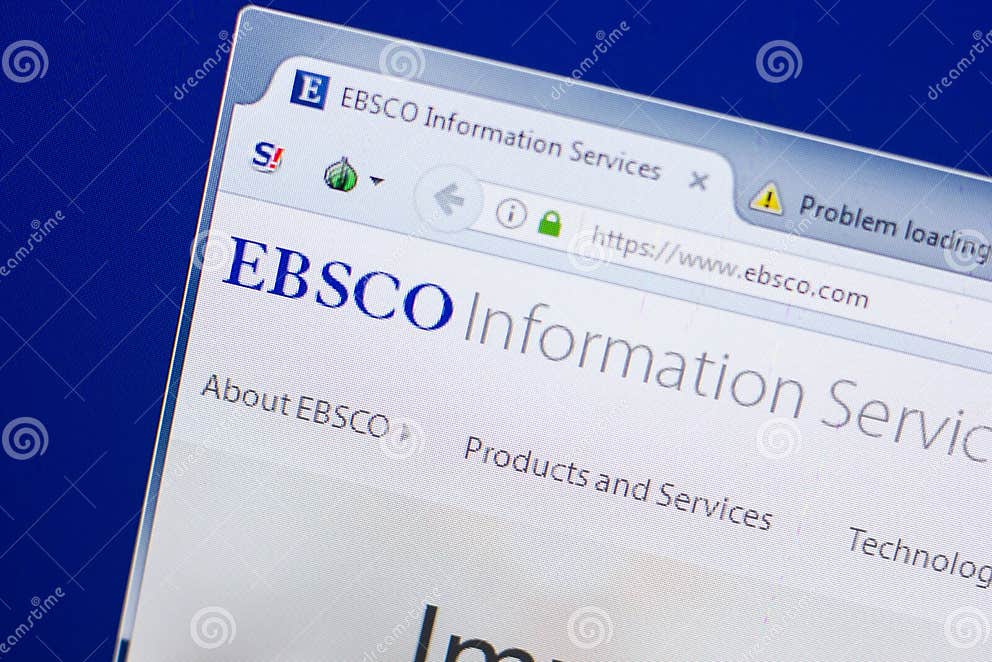 Ryazan, Russia - May 13, 2018: Ebsco Website on the Display of PC, Url ...