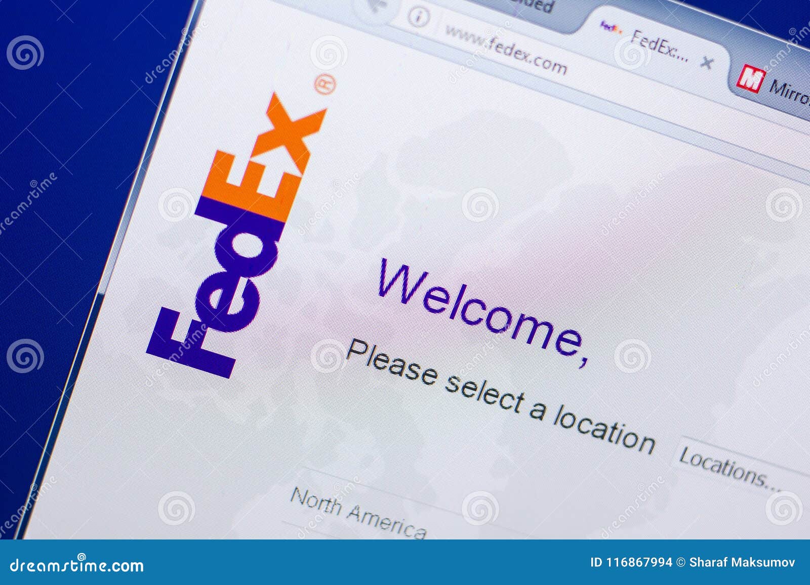 Ryazan, Russia - May 13, 2018: Fedex Website on the Display of PC, Url ...